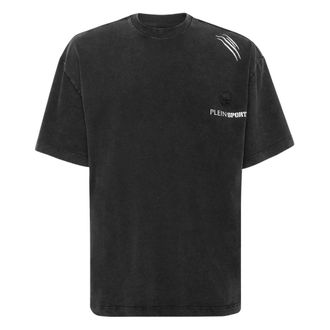 Plein Sport Homme, Tops, Noir, Taille: 4XL T-Shirt Col Rond