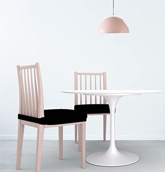 Italian Bed Linen 1 Paar Stuhlhussen ohne R&uuml;ckenlehne, elastisch, dehnbar, maschinenwaschbar, f&uuml;r B&uuml;ro und Esszimmer, Schwarz