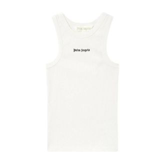 Palm Angels Klassisches Logo Fitted Tank Top - - Tops - Damen - Wei&szlig; - M