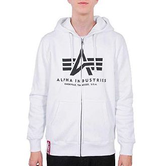 Alpha Industries Alpha Industries Alpha Indutries Basic Zip Hoody Sweat &agrave; Capuche pour Homme Sweatshirt, White