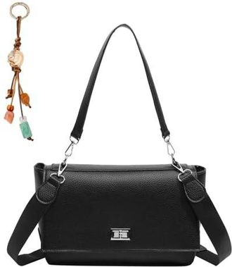 Generic Sac fourre-tout l&eacute;ger en cuir v&eacute;g&eacute;talien pour femme, sac &agrave; bandouli&egrave;re vintage avec pendentif, sac &agrave; main tendance sous les bras avec sangle r&eacute;glable,