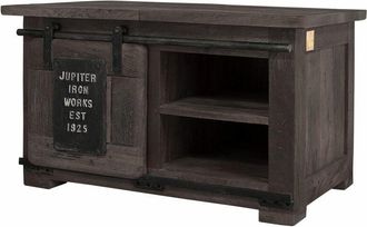 Massivmoebel24 Truhe Mango 76x51x46 grau lackiert RAILWAY 234