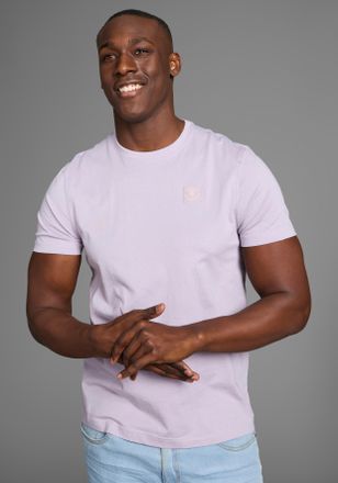 DELMAO Rundhalsshirt DELMAO, Herren, Gr. XXL (60/62), lila, Single Jersey, Obermaterial: 100% Baumwolle, unifarben, Basic, regular fit, Rundhals, Shirts Rund