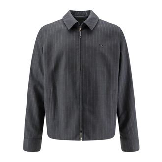 Burberry Homme, Vestes, Gris, Taille: L Veste zipp&eacute;e &agrave; rayures tennis