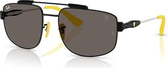 Ray-Ban Rb3789m Scuderia Ferrari Collection Sonnenbrillen Schwarz Fassung Grau Glas 58-18
