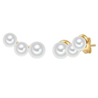Valero Pearls Ohrringe - Sterling Silber Perlen-Ohrstecker S&uuml;&szlig;wasser-Zuchtp - Gr. unisize - in Gold - f&uuml;r Damen