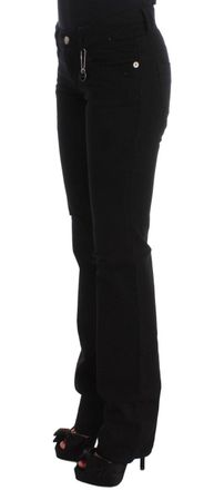 Costume National Womens Black Cotton Slim Fit Bootcut Jeans Clothing