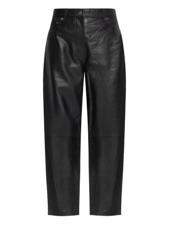Sams&oslash;e & Sams&oslash;e Saharpal Hose mit Ledereins&auml;tzen - Schwarz