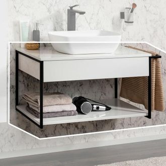 Fackelmann New York Waschtisch - Unterschrank 872 mm weiß - Fackelmann