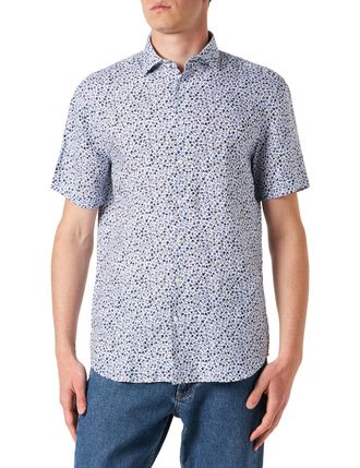 Seidensticker Mens Shaped Fit Kurzarm Hemd Shirt, Besch, 46