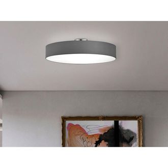 Trio Große Deckenleuchte hotel mit Stoffschirm in Grau, ø 65cm