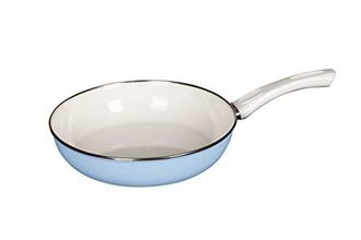 Riess 0042-032, NOUVELLE Po&ecirc;le en verre c&eacute;ramique Blue 24 en &eacute;mail Bleu &Oslash; 24 cm Hauteur 5,6 cm Capacit&eacute; 1,8 l