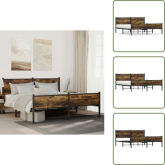 vidaXL The Living Store - vidaXL Metallbett ohne Matratze R&auml;uchereiche 180x200 cm