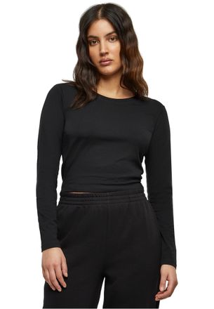 Build Your Brand Damen Longsleeve Ladies Short Longsleeve Black 3XL