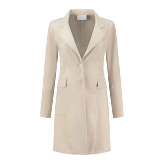 Hart by Helena Hart Zeitloser Suedine Beige Blazer - - Coats - Damen - Beige - S