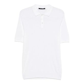 Tagliatore Homme, Tops, Blanc, Taille: 3XL Polo Maille C&ocirc;tel&eacute;e