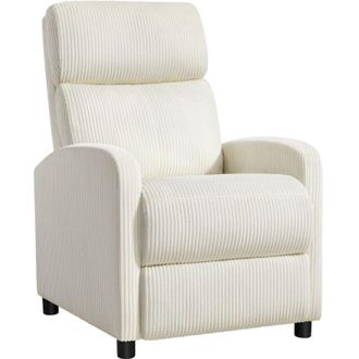Yaheetech Yaheetech Fauteuil de Relaxation Chaise de D&eacute;tente Si&egrave;ge de Canap&eacute; Rembourr&eacute; pour Salon/Chambre/Home Cin&eacute;ma/Lecture Beige/Velours c&ocirc;tel&eacute;