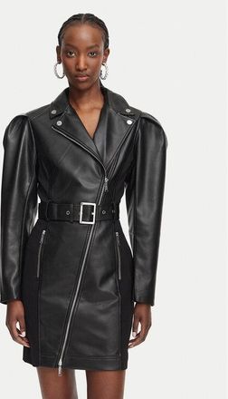 Karl Lagerfeld Kleid aus Kunstleder B3W13001 Schwarz Regular Fit