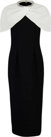 Roland Mouret Femme, Robes, Noir, Taille: 40 FR Robe mi-longue avec d&eacute;tail de ch&acirc;le en cristal