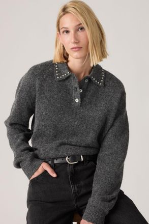 Levi's Pullover mit Strasskragen - Damen - Grau / Grau