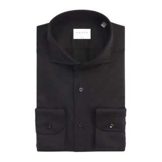 Xacus Schwarzes Twill Hemd mit franz&ouml;sischem Kragen und ma&szlig;geschneiderter Passform - - Shirts - Herren - Schwarzk - 6XL