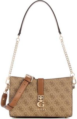 Guess Zamira Sac &agrave; bandouli&egrave;re zipp&eacute; avec logo Latte, Logo latte, Taille unique