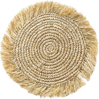 Butlers Platzset mit Fransen rund 40cm aus Raffia doppelseitig - abwaschbares Tischset für den gedeckten Tisch | Platzdeckchen schmutzabweisende Tischmatte