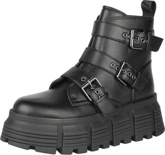 Buffalo Bottines Ava Femme Bottes Noir EU41 Imitation Cuir