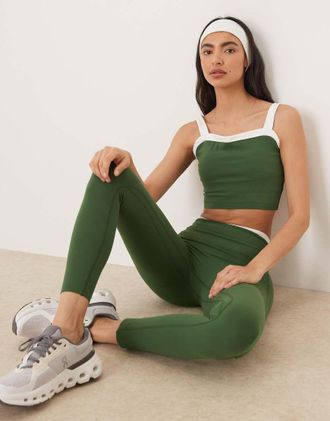 Abercrombie & Fitch YPB - Weiche Leggings in Khaki, Kombiteil-Gr&uuml;n