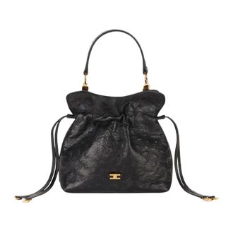 Michael Kors Ostrich-Texture Ledertasche - - Bags - Damen - Schwarzk - ONE SIZE