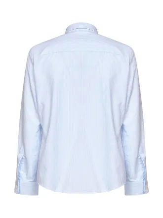 Ami Mens Shirt Ami De Coeur Sky Blue-White Light Blue Cotton