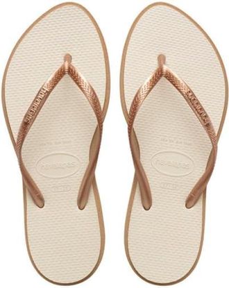 Havaianas Tongs Slim Pants pour femmes, Or rose beige, 4.5 UK