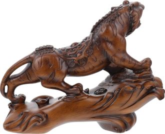 Cabilock 2022 Nachahmung Ebenholz Tiger Große Gartenfigur Figurendekoration Tierstatue Neujahr Simuliertes Ornament Katze Tier Dekoration Figur Statue Büro Sta