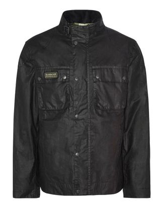 Barbour Wetterfeste Wachsjacke Merton mit Cord-Besatz in