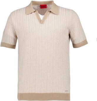 HUGO BOSS Herren Polo-Shirt beige gestreift