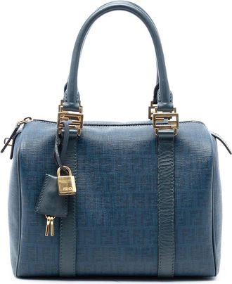 Fendi Crossbody Bags - Zucca Spalmati Boston Bag - Gr. unisize - in Blau - f&uuml;r Damen