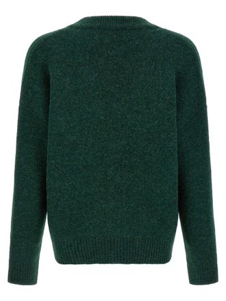 Ami Logo-Embroidered Alpaca Wool Cardigan - Green
