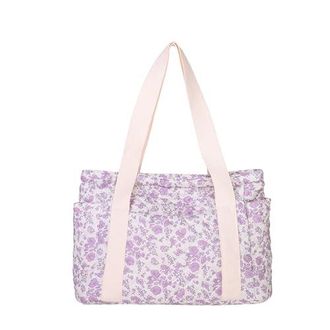 Generic Sac &agrave; main matelass&eacute; avec compartiments sous les bras Sac bouffant pour femme Travail Shopping Voyage, violet, 15.75x5.51x9.84inch