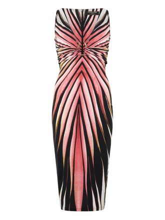 Roberto Cavalli robe imprimée Ray Of Pink à col v - Rose