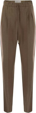 Max Mara Femme, Pantalons, Brun, Taille: 34 FR Wool Blend Pleated Pantalons