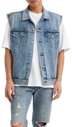 Levi's Mens Relaxed Trucker Denim, Kentucky Blue Vest, XL