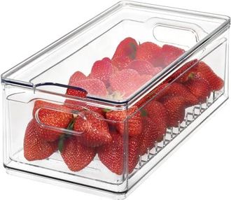 InterDesign iDesign The Home Edit Großer Beerenbehälter aus recyceltem Kunststoff mit herausnehmbaren Sieb