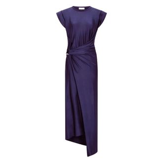 Paco Rabanne Midikleid mit seitlicher Drapierung - - Dresses - Damen - Blau - M