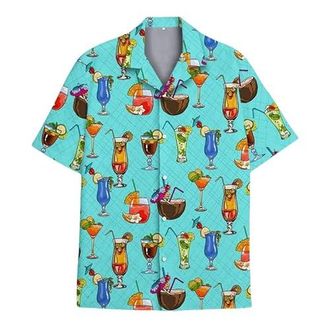 Keephen TangoDS Nouveaut&eacute; Cool Impression 3D Hawaiian Chemise pour Femmes Hommes Col Revers Manches Courtes Boutonn&eacute;e Chemises F&ecirc;te Aloha Chemises