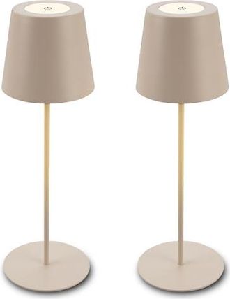 Briloner 2er-Set LED Tischlampen kabellos mit Touch, dimmbar in Stufen, h&ouml;henverstellbar, Nachttischlampe, Leselampe, Campinglampe, Tischleuchte, Akku Lampe, O