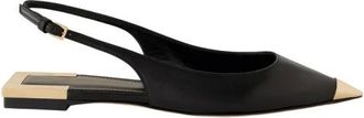 Elisabetta Franchi Femme, Chaussures, Noir, Taille: 41 EU Ballerines Slingback en Cuir Nappa