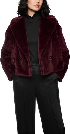 Marc Cain Outdoorjacke Feminine Rigour Premium Damenmode Fake Felljacke Fur weich, kurz, gerade Form, Reverskragen