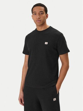 Calvin Klein Jeans T-Shirt Waffle Badge LV04RD008G Schwarz Regular Fit
