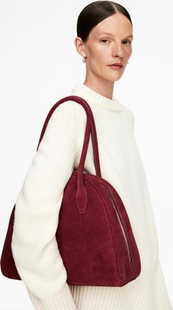 Arket Bowlingtasche Aus Veloursleder -Rot