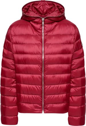 Rick Owens Moncler Ziplock Hooded Short Down Jacket, Unisex, Red, Size: 1